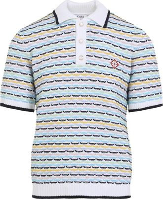 Casablanca Homme, Tops, Multicolore, Taille: XL Polo Tricot&eacute;