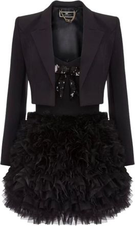Elisabetta Franchi Femme, Robes, Noir, Taille: 36 FR Giacca Abito