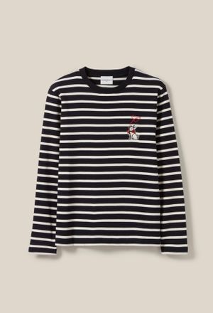 Claudie Pierlot Marini&egrave;re-T-Shirt Stickerei Jean Toto