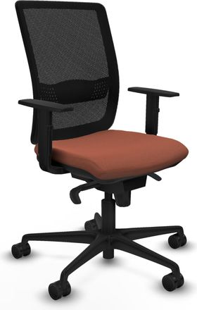 Piqueras y Crespo Haches B&uuml;rostuhl mit 1D-Armen, h&ouml;henverstellbare Lendenwirbelst&uuml;tze, mit 5 Positionen und injiziertem Schaumstoff, Schwarz/Braun