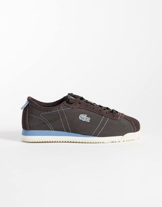 Lacoste Club-Low Sneaker aus Nylon mit Kontrastdetails in Blau und Braun-Multi