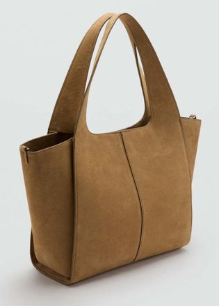 Mango Sac shopper cuir marron moyen - Femme - Taille unique - MANGO