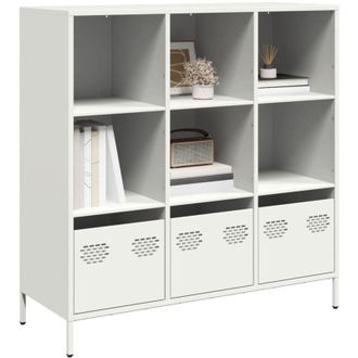 vidaXL Highboard Weiß 101,5x39x103,5 cm Stahl - Vidaxl