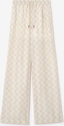 Burberry Pantalon pyjama en soie &agrave; damier EKD, Size: 12