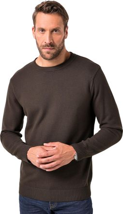 JP1880 Herren große Größen Übergrößen Menswear L-8XL JP Aware Pullover, recycelte Materialien, Strukturstrick, bis 7 XL Dunkelbraun 7XL 843119117-7XL