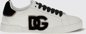 Dolce & Gabbana Low-Top-Sneaker aus glattem Kalbsleder von mit kontrastierendem DG-Monogramm