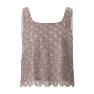 Rotate &Auml;rmelloses Pailletten-Top - - Blouses & Shirts - Damen - Braun - S