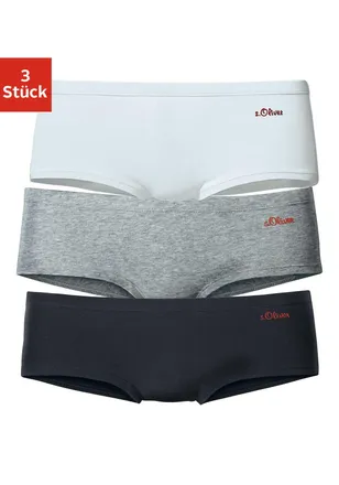 s.Oliver Hipster S.OLIVER, Damen, Gr. 44/46 (XL), wei&szlig; (grau, schwarz, wei&szlig;), Jersey, Obermaterial: 90% Baumwolle, 10% Elasthan (LYCRA), unifarben, k&ouml;rpernah, 