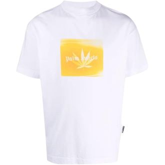 Palm Angels Classic T-Shirt für Herren, Logo (Weiß/Gelb)