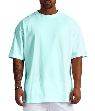 Minetom Herren T-Shirt Oversize Fit Kurzarm Oberteil mit Rundhals S&uuml;ssigkeiten Farben Candy Colors Weit Geschnittenes Lang Tee Einfarbig Basic Shirt T Shirts 