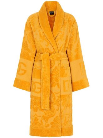Dolce & Gabbana Frottee-Bademantel aus Jacquard - Orange