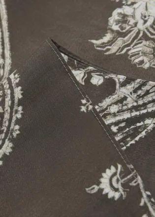 Mango Foulard imprim&eacute; marron - Homme - Taille unique - MANGO MAN