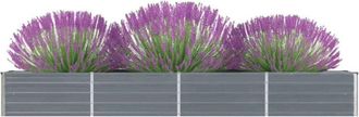vidaXL Vidaxl - Lit sur&eacute;lev&eacute; de jardin Acier galvanis&eacute; 320x40x45 cm Gris