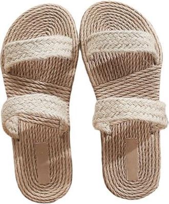 IFUNDOM Sandales De Plage En Paille Sandales Plates Pour Femme &Eacute;t&eacute; Confortables L&eacute;g&egrave;res Plage Loisirs