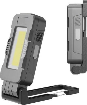 Müller-Licht Mobiles LED Arbeitslicht, robustes Design mit Akku zum Aufladen, verschiedene Helligkeitsstufen,Multifunktional mit Frontlicht, Taschenlampe mit Stand