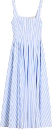 Sportmax Femme, Robes, Bleu, Taille: 38 FR Robe Trap&egrave;ze en Popeline de Coton