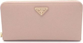 Prada 2013-2025 Saffiano Triangle Logo Wallet long wallets - Marron