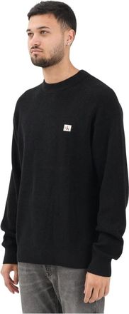 Calvin Klein Jeans Homme, Pulls, Noir, Taille: XL Cotton Waffle Crewneck Sweater