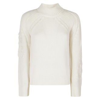 Ermanno Scervino Col roul&eacute; en laine et cachemire - Femme - Pulls - Blanc - Taille: 38 FR