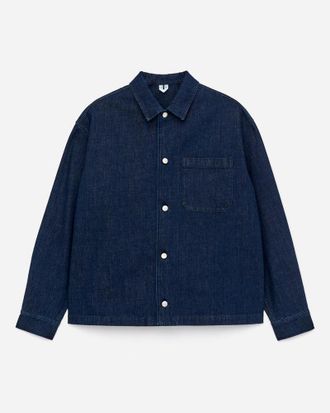 Arket Overshirt Aus Denim -Blau
