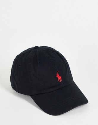 Polo Ralph Lauren Casquette de baseball avec logo joueur de polo rouge - Noir