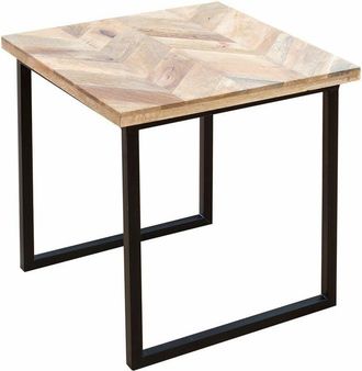 Licht-Erlebnisse Licht-erlebnisse - Couchtisch Holz Metall 45 x45 cm quadratisch Industrial Beistelltisch