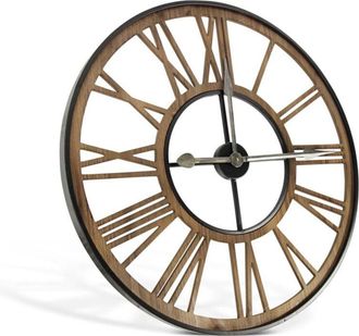 Décoration d'Autrefois Decoration D Autrefois - Grande horloge ancienne forge - Bois-Fer - Marron - Décoration dAutrefois