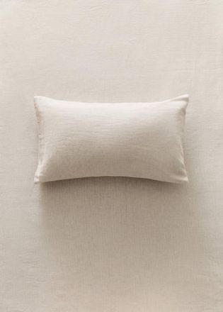 Mango Taie doreiller berceau coton lin rayures 30 x 50 cm sable - Home - 30x50cm - MANGO HOME