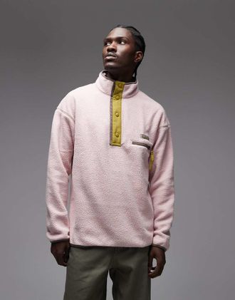 Columbia Helvetia II - Rosa Fleecepullover mit kurzer Druckknopfleiste
