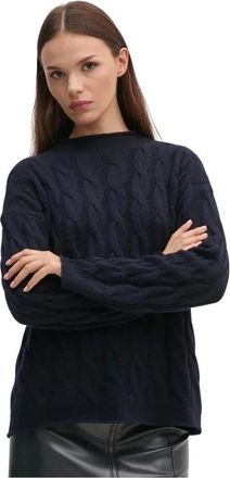 Benetton Pull Col Rond Maille C&ocirc;tel&eacute;e - Femme - Pulls - Bleu - Taille: 38 FR