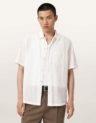 AllSaints Walton - Chemise &agrave; manches courtes - Blanc cass&eacute;