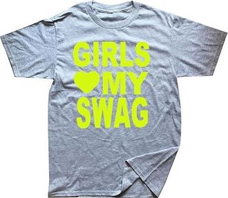 Keephen Girls Love My Swag Things T-Shirt Dr&ocirc;le Lettre Impression 3D Manches Courtes Col Rond Casual Tee Shirts Tops pour Femmes Hommes