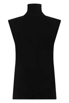 Toteme Womens Sleeveless Sweater High Collar Black Wool