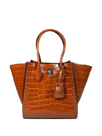 Ermanno Scervino sac &agrave; main emboss&eacute; &agrave; effet peau de crocodile - Marron