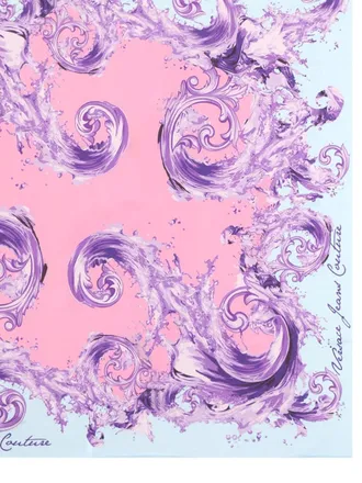 Versace Jeans Couture Silk Foulard Scarf - Purple