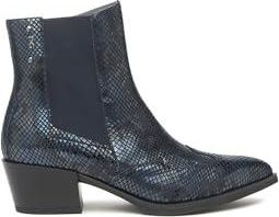 Nero Giardini I513910D Bottines Chelsea Femme en Cuir - Bleu 37 EU