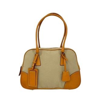 Prada Sac &agrave; main vintage en toile Pre-owned - Femme - Pre-owned - Beige - Taille: ONE Size
