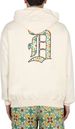 Dr&ocirc;le de Monsieur Logo-Embroidered Hooded Sweatshirt - Beige