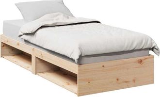 vidaXL Vidaxl - Lit de jour 80x200 cm en bois de pin massif - Sommier &agrave; lattes inclus - Espace de rangement sous le lit - Capacit&eacute; 100 kg