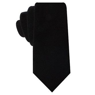 AusCufflinks BHHJKK Cravate fine en velours | Cravates de mariage pour gar&ccedil;ons dhonneur | Cravate pour, Noir, taille unique