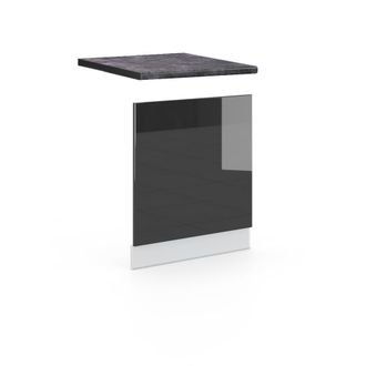 Vicco Frontblende Fame-Line, Anthrazit Hochglanz/Weiß, 60 cm, AP Anthrazit