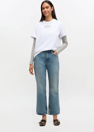 Ganni Jean rigide Betzy Bleu Coton Biologique - Taille 27W/33L - Pour Femme