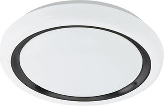 Eglo LED Deckenleuchte Capasso, minimalistische Deckenlampe, runde Deckenbeleuchtung aus Metall und Kunststoff in Weiß und Schwarz, Lampe Decke warmweiß, Ø