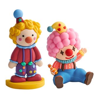BESPORTBLE 2 St&uuml;ck Miniatur Clown Figuren Kleine Tischdeko Miniaturfiguren f&uuml;r Kuchen B&uuml;ro Garten Balkon Niedliche Karneval Deko und Wohnaccessoires