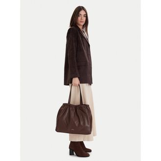 Tommy Hilfiger Handtasche Tommy Hilfiger Soft Leather Tote AW0AW18308 Dunkelrot