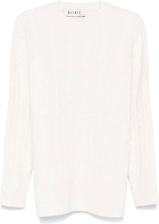 R&oacute;he Femme, Pulls, Blanc, Taille: 44 FR Maille &agrave; col rond