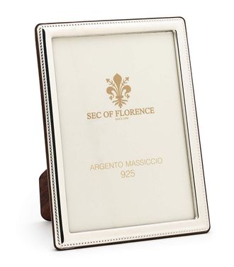 Generico 9x13 Bilderrahmen aus massivem Silber 925 Sterling Silber mit R&uuml;ckseite aus Mahagoniholz 7379/9x13