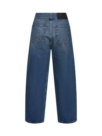 Maison Margiela Womens Light Blue Washed Denim Straight-Leg Jeans Cotton