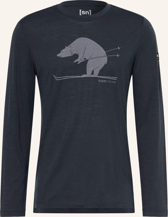 super.natural Longsleeve Karl Mit Merinowolle blau
