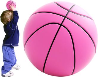 Generico Leiser Basketball, leiser Basketball, leiser Trainingsball aus PU-Kunststoff, 3D, gl&auml;nzend, f&uuml;r Kinder, Jugendliche, Erwachsene, &Uuml;bungsball